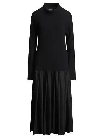 Fabiana Filippi Midi Dress In Virgin Wool, Silk And Cashmere - Black