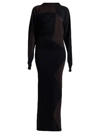Philosophy Di Lorenzo Serafini Intarsia-knit Maxi Dress - Brown