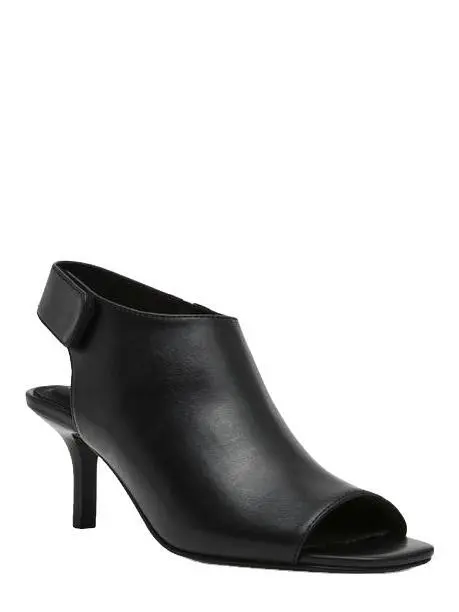 Anne Klein Ankle Strap Sandal - Black Smooth