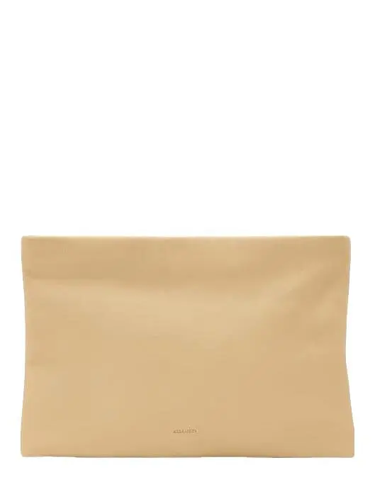 ALLSAINTS Bettina Leather Clutch - Mellow Yellow