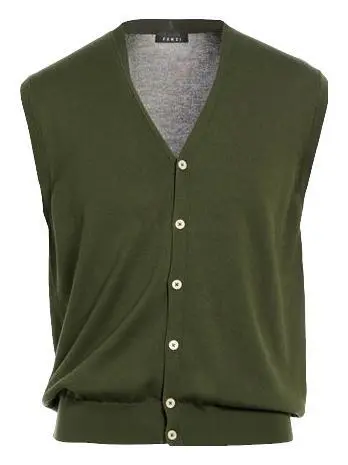 ANDREA FENZI Military Cotton Cardigan - Green