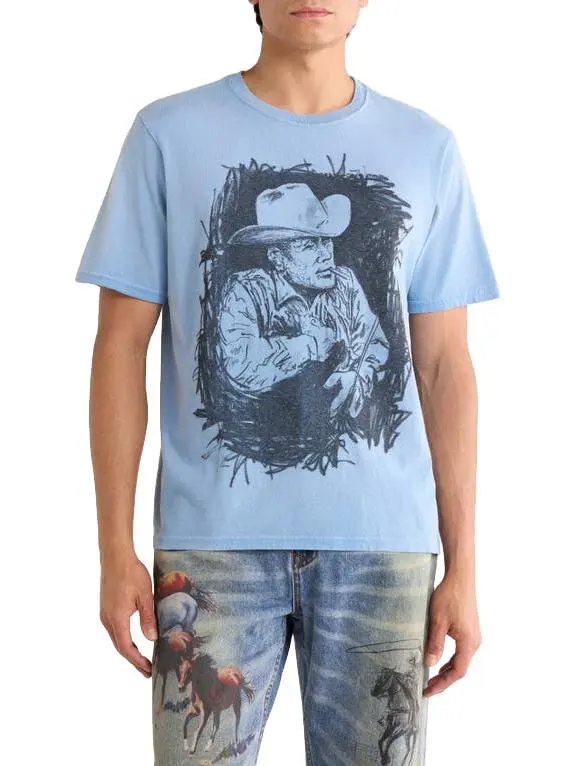 ONE OF THESE DAYS Best In The West Graphic T-shirt - Light Blue