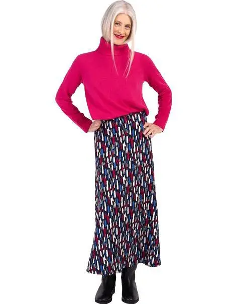 KETTLEWELL High Waisted Printed Maxi Skirt - Winter Dash