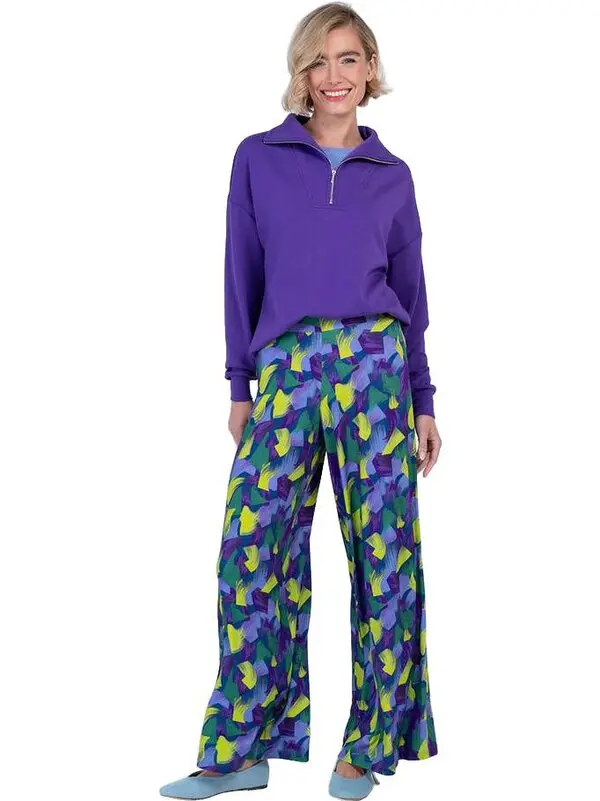 KETTLEWELL Geo Printed Palazzo Trousers - Spring Geo
