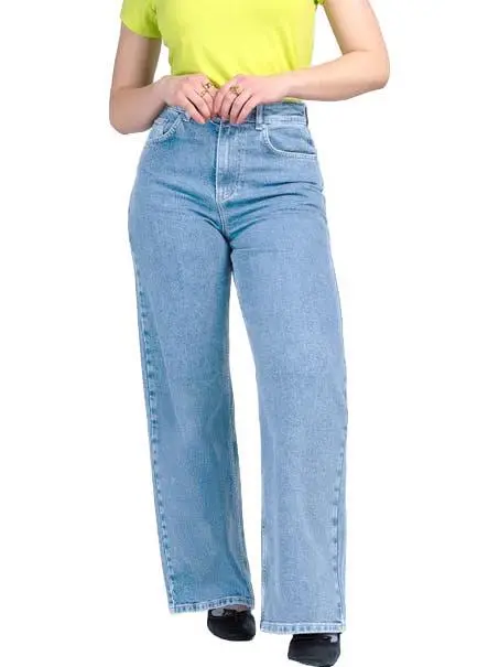 KETTLEWELL Darla Wide Leg High-waisted Jeans - Light Denim