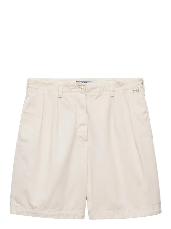 Prada Gabardine Bermuda Shorts - Natural