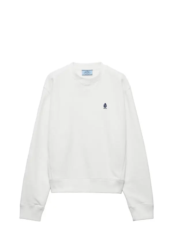 Prada Crew-neck Cotton Sweatshirt - White