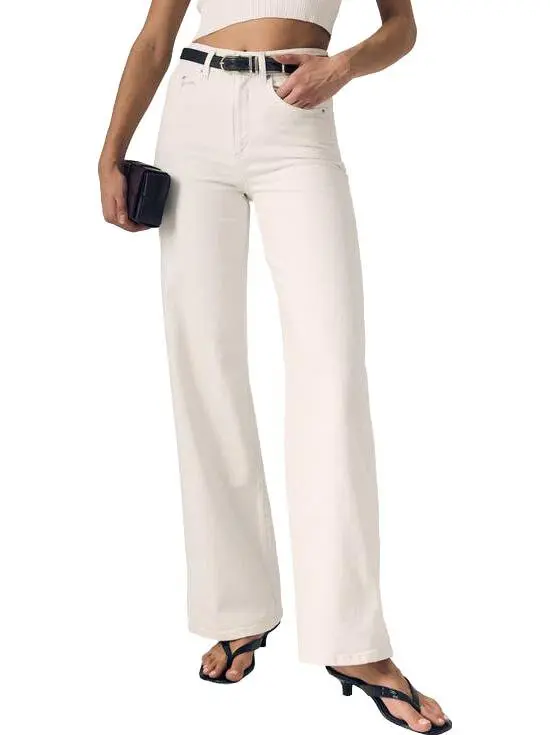LE JEAN Juliette High-waist Wide-leg Jeans - White