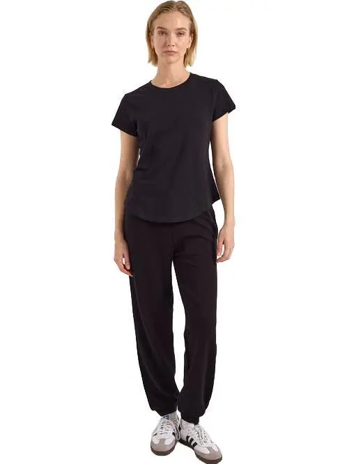 BRODIE CASHMERE Relaxed Fit Cotton Crew Neck T-shirt - Black