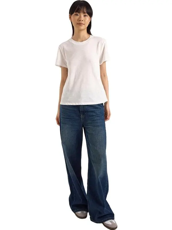BRODIE CASHMERE Boxy Crew Neck T-shirt - White