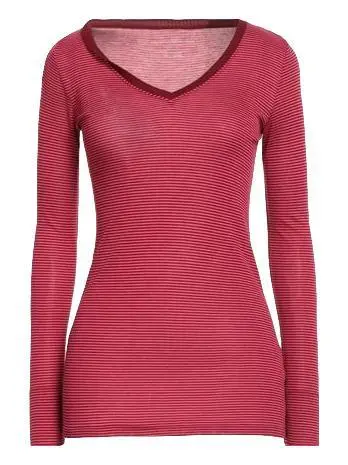 Majestic Filatures Printed T-shirt With Knitted Trims - Red