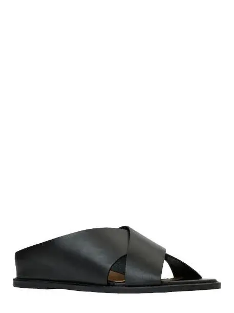 Aquatalia Potenza Slide Sandal - Black Leather