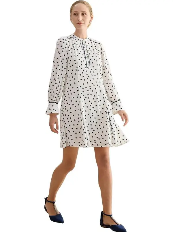 HOBBS LONDON Ruth Polka Dot Mini Dress - Ivorymidnight