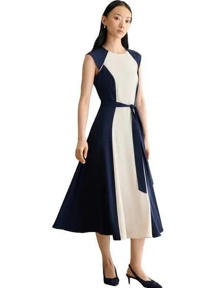 HOBBS LONDON Andrea Color Block Midi Dress - Navycream
