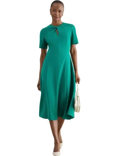 HOBBS LONDON Ariela Twist Detail Midi Dress - Meadowgreen
