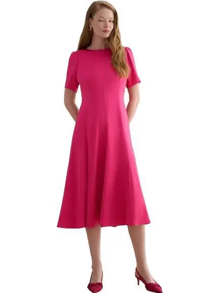 HOBBS LONDON Camille Satin Midi Dress - Brightpink