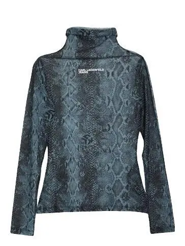 Karl Lagerfeld Top With Snakeskin Print - Grey