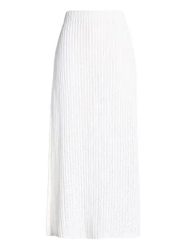 FERRAGAMO Cotton Maxi Flared Skirt - White