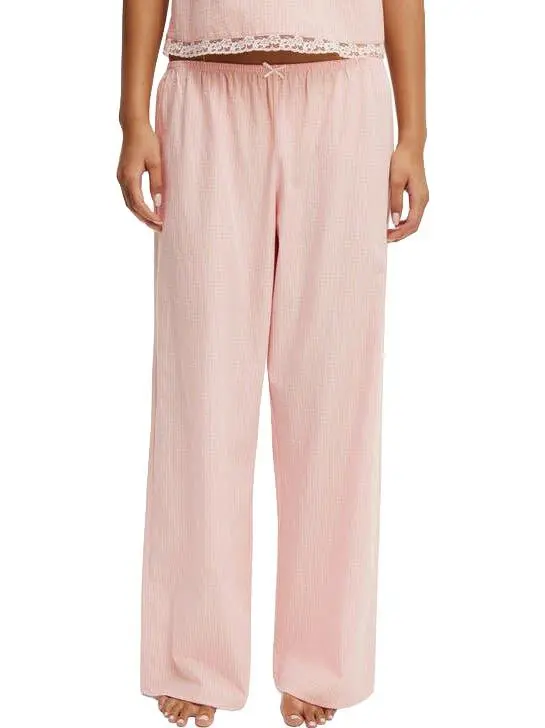 Cotton:on Cotton Soft Wide Leg Pant - Miccy Check Banana Whip