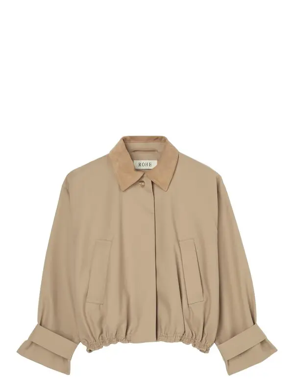 RÓHE Suede Collar Blouson Jacket - Sand
