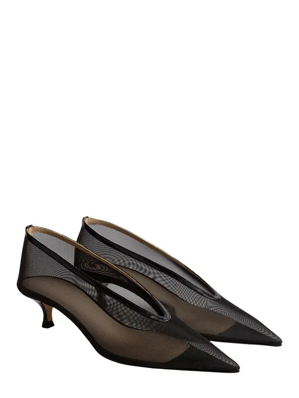 Le Monde Beryl Babouche Kitten Heel - Black Mesh