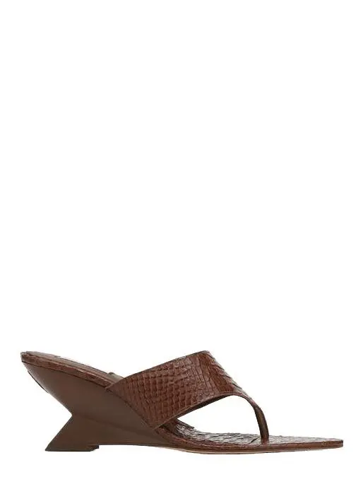 NAKED WOLFE Stampede Thong Wedge Heels - Brown