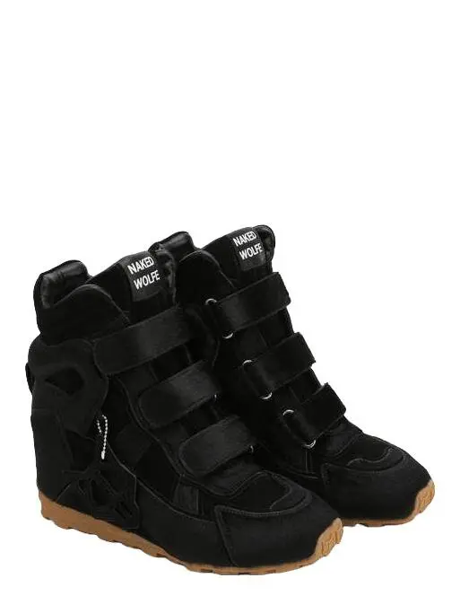 NAKED WOLFE Element Wedge Sneakers - Black Pony