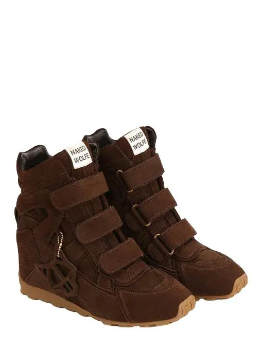 NAKED WOLFE Element Wedge Sneakers - Brown