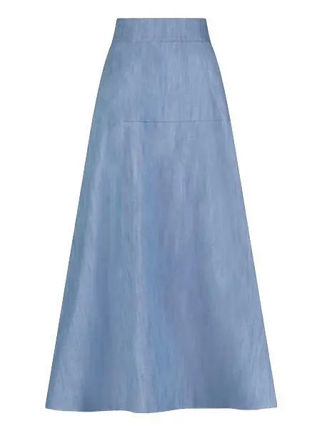 Lela Rose A-line Denim Skirt - Light Denim