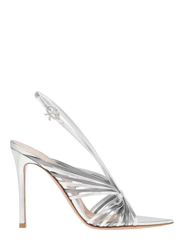 GIANVITO ROSSI Muse Sandal - Metallic Silver Leather