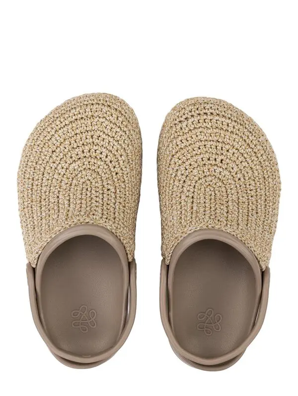 THE SAK Crocheted Clogs With Ankle Strap - Bamboo Static