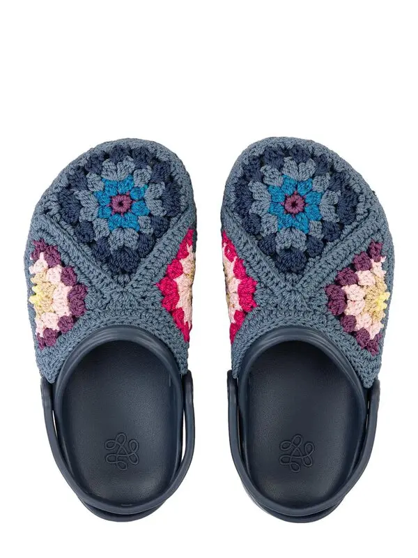 THE SAK Crocheted Clogs With Ankle Strap - Maritime Multi Patch