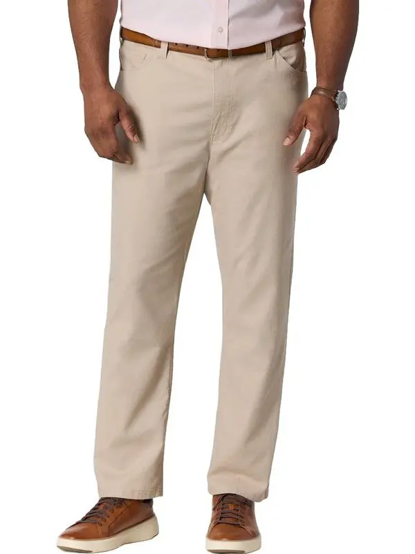OAK HILL BY DXL Linen-blend Tech Pants - Light Tan