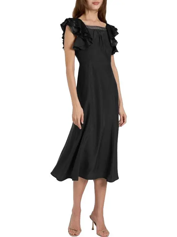 Santorelli Fit And Flare Midi Dress - Black