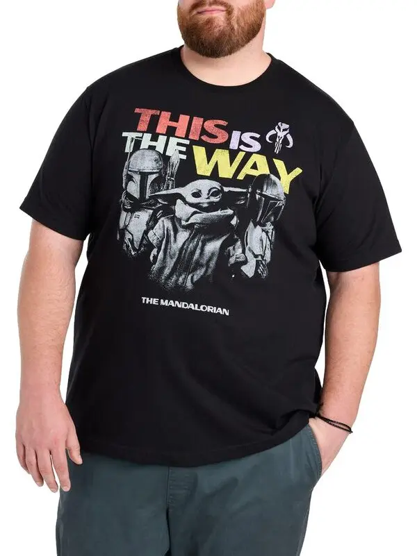 TRUE NATION BY DXL Big & Tall Star Wars Mandalorian Graphic Tee - Black