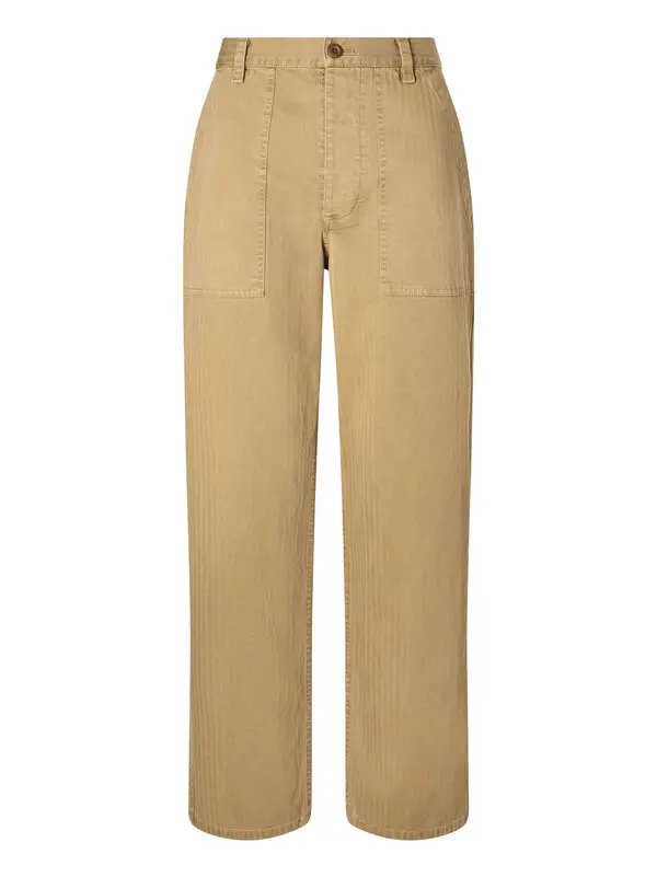 NILI LOTAN Earl Herringbone Straight-leg Pants - Beige