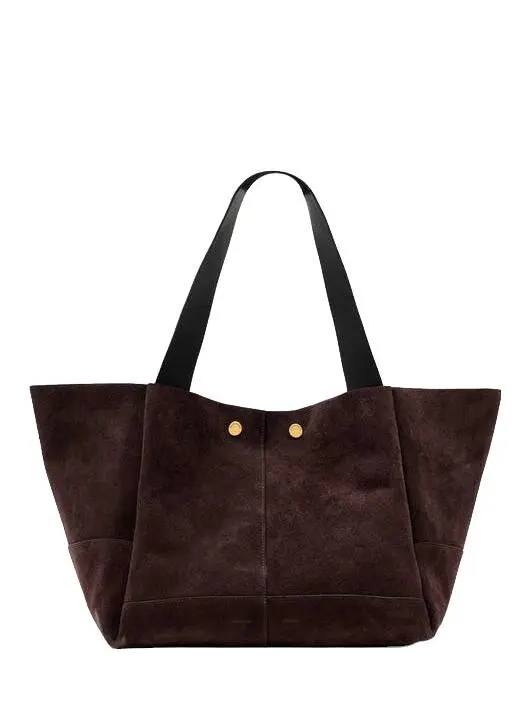 ALLSAINTS Rosalie Suede Tote - Burnt Umber Red
