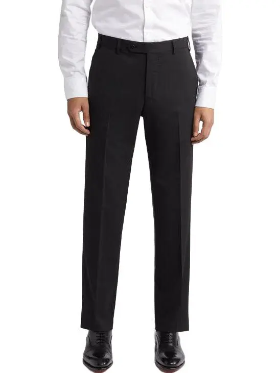 Zanella Devon Flat-front Trousers - Black