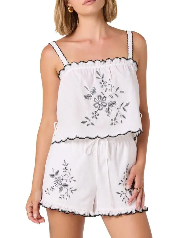 Astr The Label Sadie Embroidered Camisole - Off White