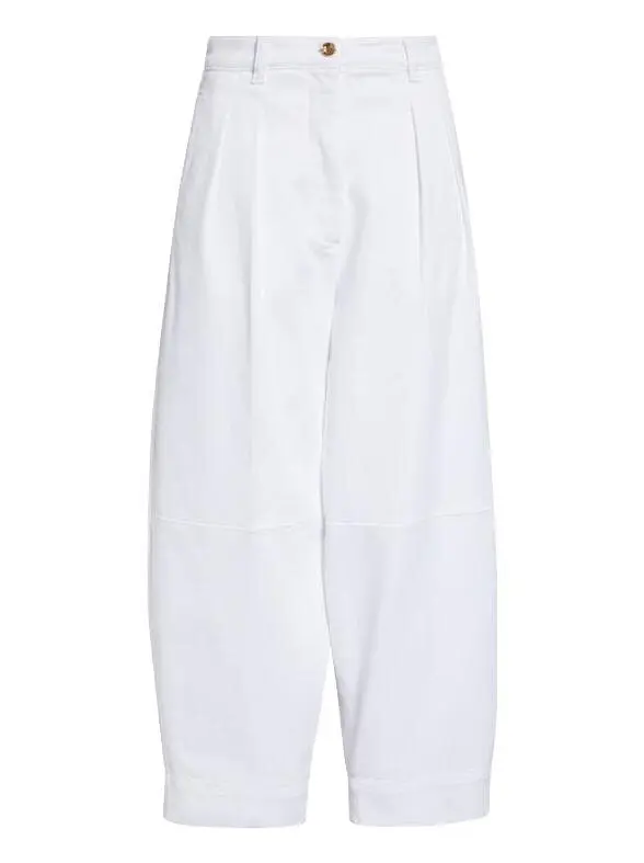 Altuzarra Dash Barrel Leg Cropped Pants - Optic White