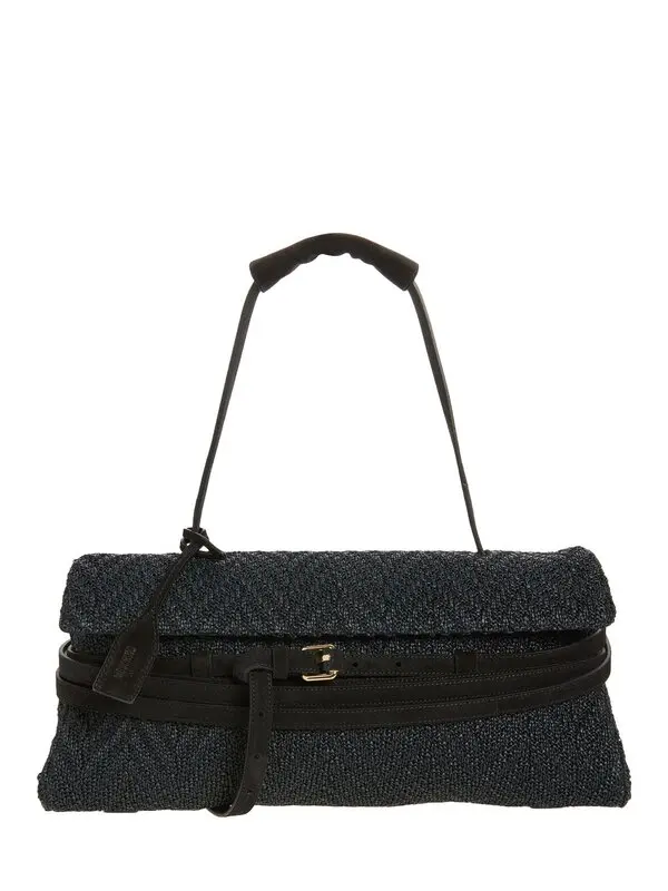 Moschino Tie Me East/west Shoulder Bag - 00a Black/black