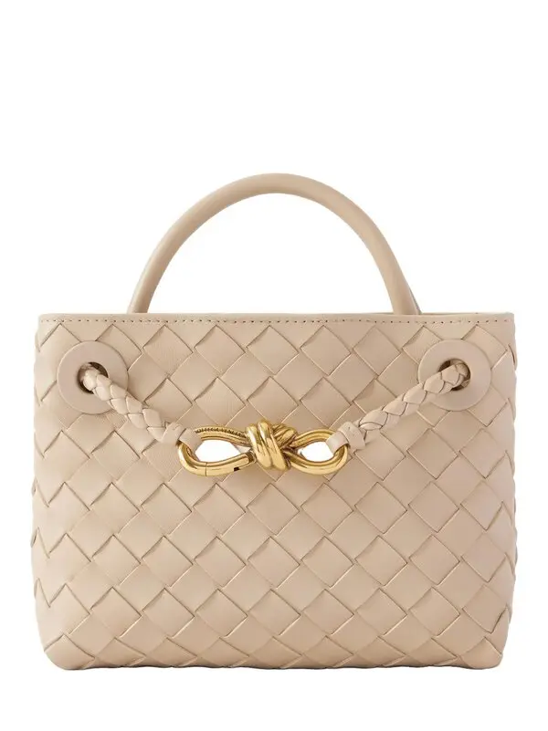 Bottega Veneta Mini Andiamo Intrecciato Leather Tote - Neutrals
