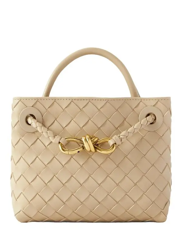 Bottega Veneta Mini Andiamo Intrecciato Leather Tote - Neutrals