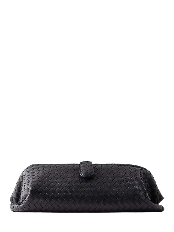 Bottega Veneta Lauren 1979 Intrecciato Leather Clutch - Navy