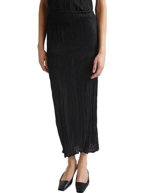 TOTEME Crinkled Knit Ankle-length Skirt - Black