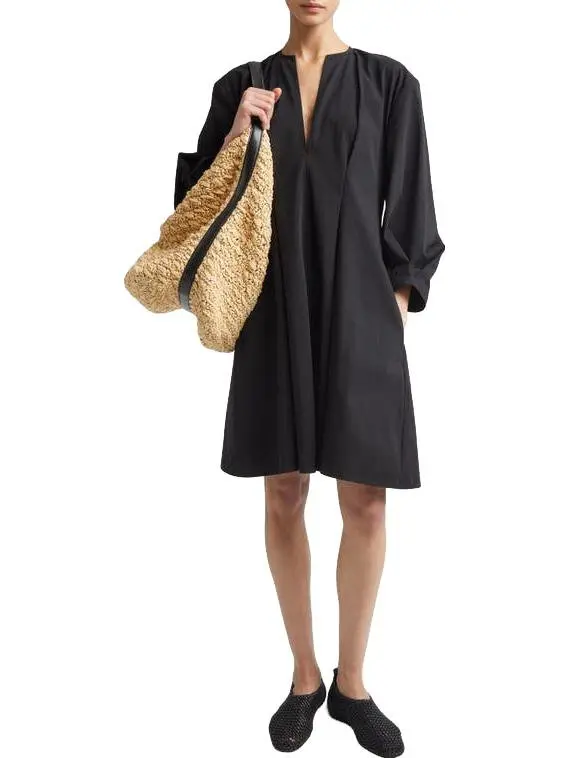 TOTEME Bishop Sleeve Cotton Dress - Black