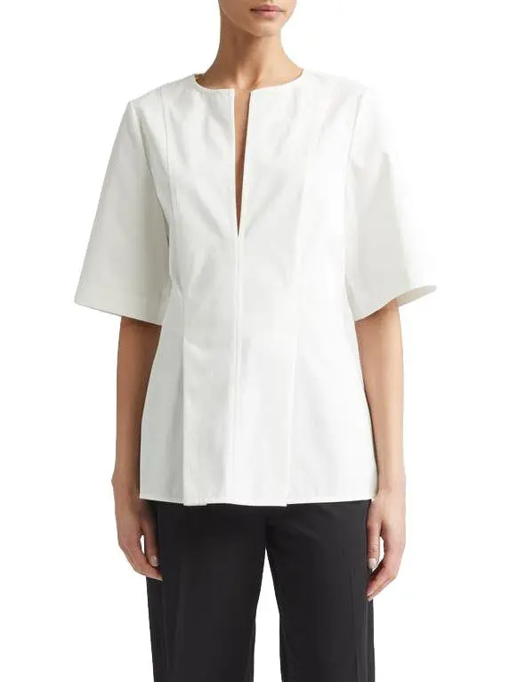 TOTEME Tailored Cotton Tunic Top - White