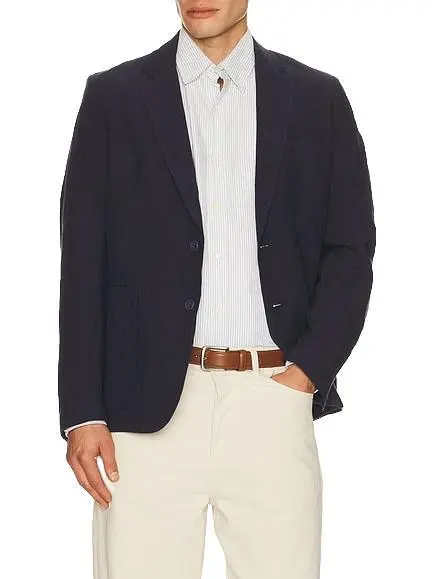 PERCIVAL Tailored Linen Blazer - Navy