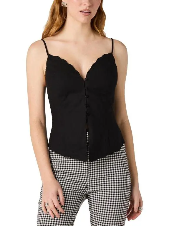 Astr The Label Odette Scallop Hem Camisole - Black