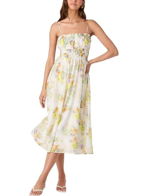 Astr The Label Maren Floral A-line Dress - White Multi Floral